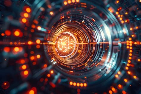A Mesmerizing Closeup Of A Glowing Pulsating Quantum Computer Core