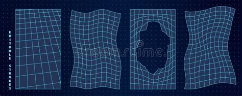 3d Mesh Grid With Distorted Abstract Shapes Stock Illustration Illustration Of Abstract