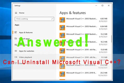 Can I Uninstall Microsoft Visual C Get The Answer Now