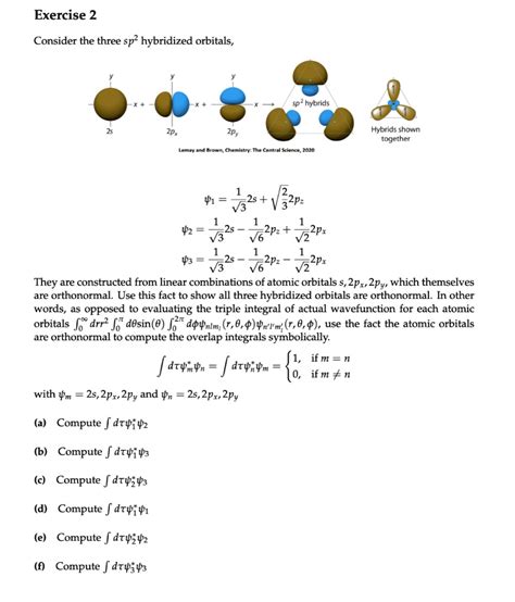 Solved Consider The Three Sp2 Hybridized Orbitals Sp2 Hybrids 2px