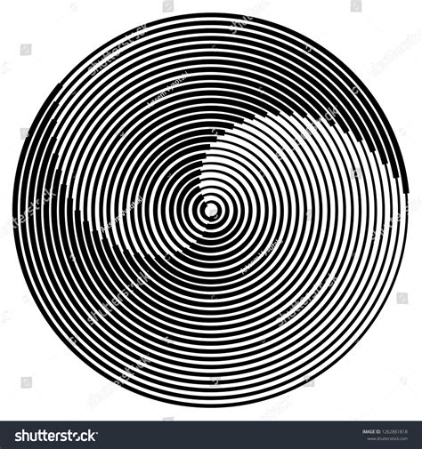 Monochrome Spiral Geometric Rotating Radial Lines Stock Vector Royalty Free 1262861818