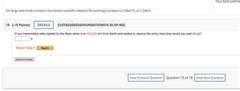 Solved Or Large And Small Numbers The Correct Scientific Chegg
