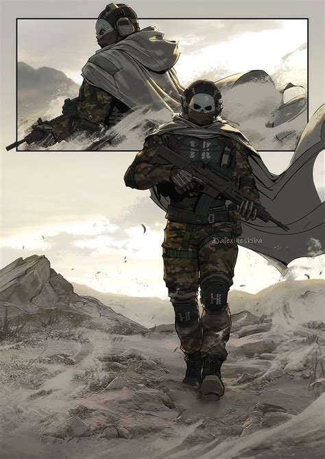 Ghost Call Of Duty And 1 More Drawn By Aleksandraskiba Danbooru