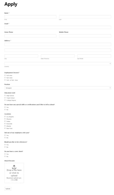 How To Make A Job Application Form In Wordpress Formidable Forms