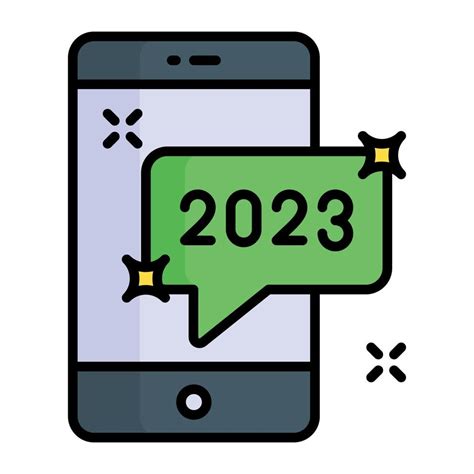 Mobile With Chat Bubble Denoting New Year Greetings 16280275 Vector Art At Vecteezy