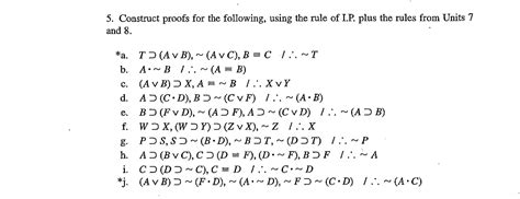 Solved 5 Construct Proofs For The Following Using The Rule