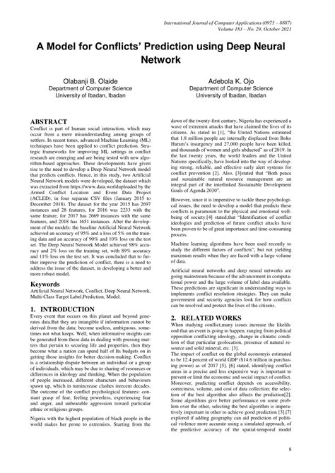 Pdf A Model For Conflicts Prediction Using Deep Neural Network