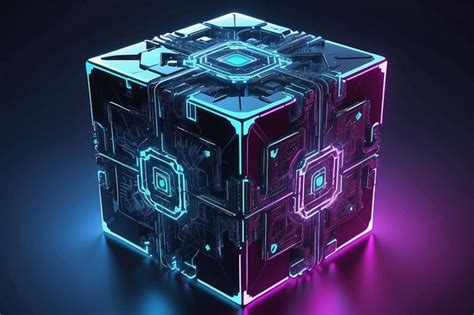 Premium Photo Cyber Cube Stock Illustration