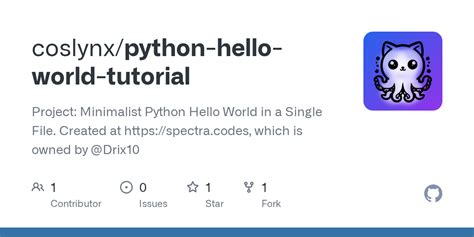 Github Coslynxpython Hello World Tutorial Project Minimalist
