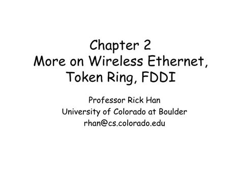 Ppt Chapter 2 More On Wireless Ethernet Token Ring Fddi Powerpoint