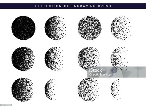 디자인 브러쉬 점묘 패턴을 설정 합니다 도트 블랙 텍스처 추상적인 배경에 대한 스톡 벡터 아트 및 기타 이미지 추상적인 배경 하프톤 원형 Istock