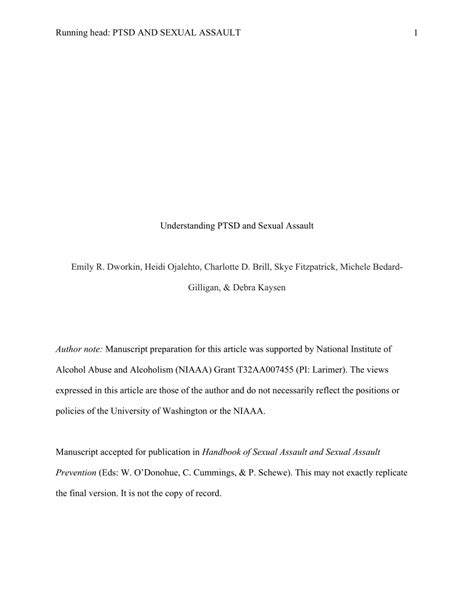 PDF Understanding PTSD And Sexual Assault