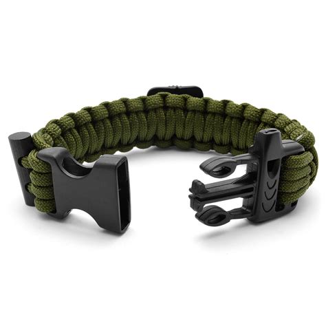 Wide Black Paracord Compass Bracelet In Stock Tailor Toki