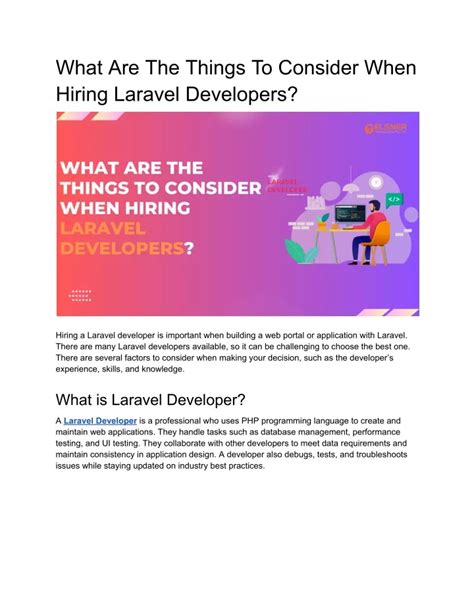 Ppt What Are The Things To Consider When Hiring Laravel Developers