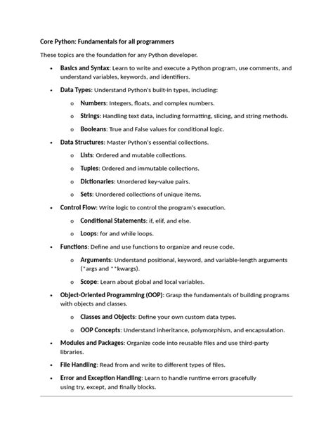 Core Python Programming Essentials Pdf Python Programming Language