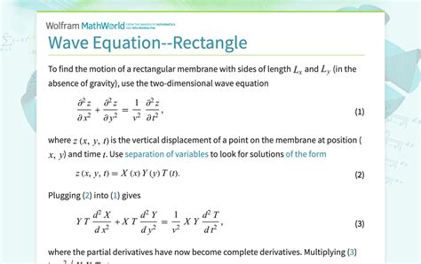 Wave Equation Rectangle From Wolfram Mathworld Wave Equation Rectangle From Wolfram Mathworld