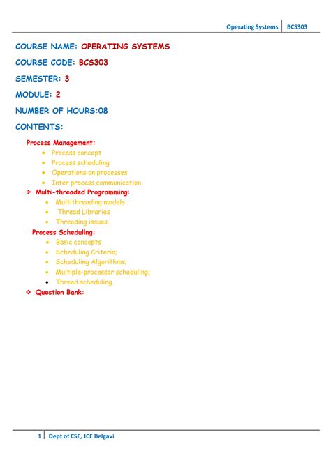 SOLUTION VTU Operating System Notes Module Studypool