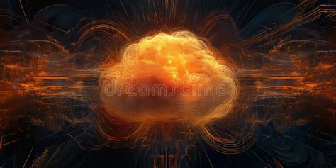 A Glowing Futuristic Deep Learning Data Cloud Surrounded By Swirling Cybernetic Energy Trails