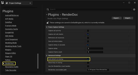 Using Renderdoc With Unreal Engine Unreal Engine 56 Documentation Epic Developer Community