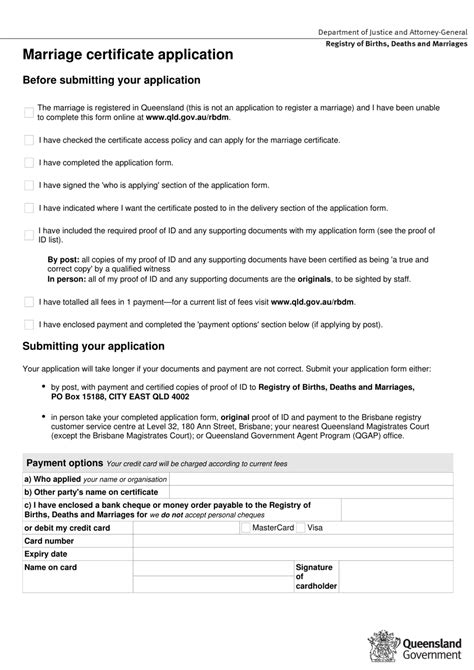 Queensland Australia Marriage Certificate Application Fill Out Sign Online And Download Pdf