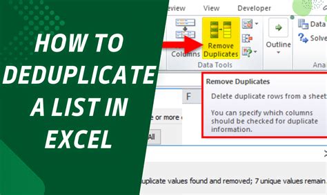 How To Deduplicate A List In Excel Earn And Excel
