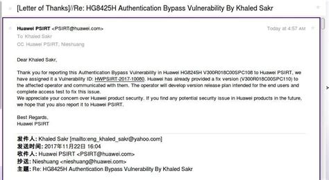 Discovered A Critical Authentication Bypass Vulnerability In Hg8425h… Khaled Sakr 12 Comments