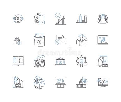 Financial Modeling And Simulation Line Icons Collection Forecasting