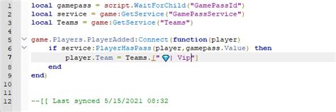 Team Gamepass Script Scripting Support Developer Forum Roblox