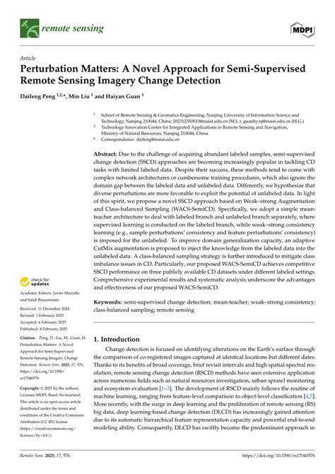 Pdf Perturbation Matters A Novel Approach For Semi Supervised Remote