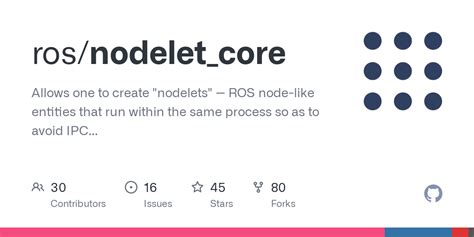 Github Rosnodeletcore Allows One To Create Nodelets Ros Node