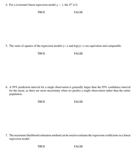 Solved For A Constant ﻿linear Regression Model Y∼1 ﻿the