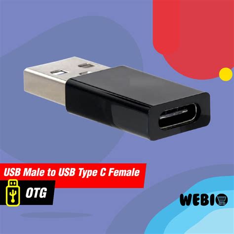 Jual Converter Otg Usb Male To Type C Female Mini Plug Connector Adapter Garansi Bulan Bahan