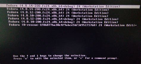 Fedora After Every Kernel Update Debug Option Is First On The List At Boot Unix And Linux