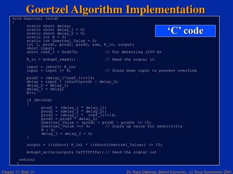 Ppt Chapter 17 Goertzel Algorithm Powerpoint Presentation Free Download Id464633