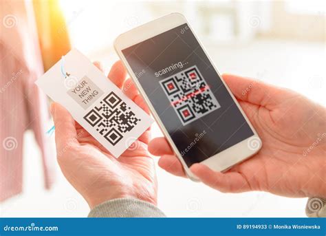 Woman Scanning QR Code Stock Image Image Of Cell Phone 89194933