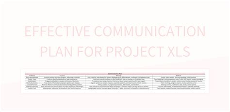 Free Communication Strategy Templates For Google Sheets And Microsoft Excel Slidesdocs