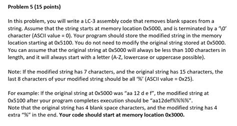 Solved Problem Points In This Problem You Will Write Chegg