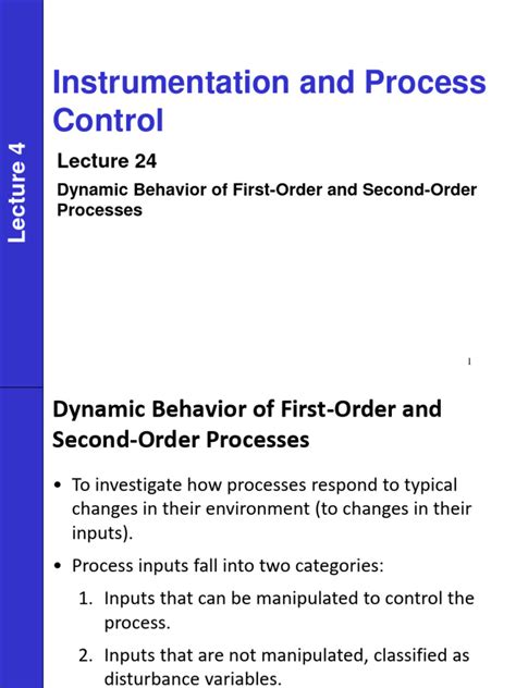 ipc lectures 24 26 dynamic behavior 1st and 2nd order processes