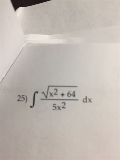 Solved Integrate Using Trig Substitution Integral Chegg Com