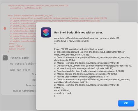 Node Js Add Npm Start In Mac Shortcuts Action Stack Overflow