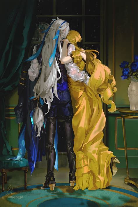 Neuvillette And Navia Genshin Impact Drawn By Lluluchwan Danbooru