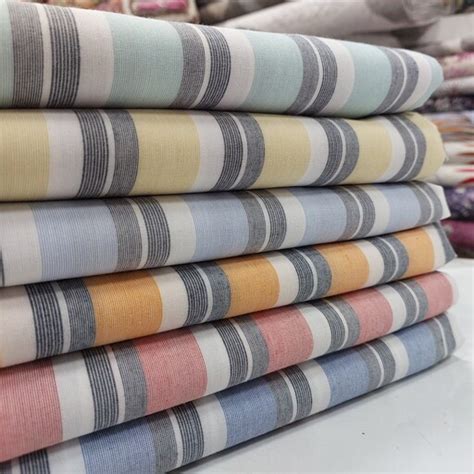 خرید و قیمت پارچه لنین کش طرح راه راه با عرض 160 سانت از غرفه پارچه