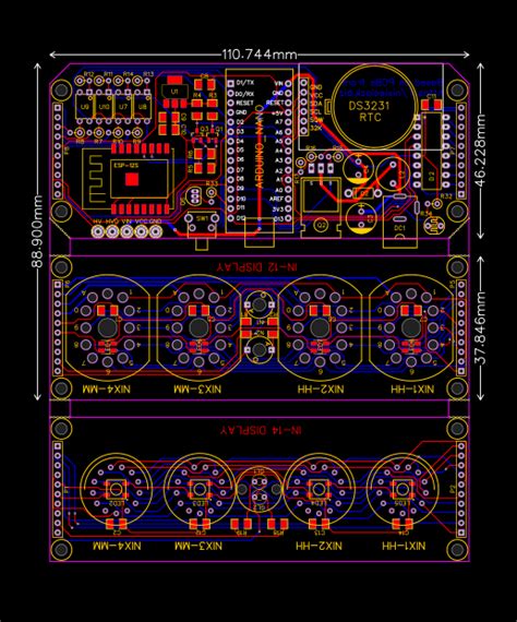 Nixie Clock Arduino WS2812B OSHWLab