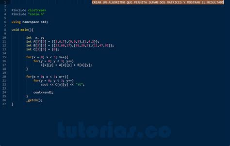 Arrays Visual C Suma De Matrices Tutorias Co