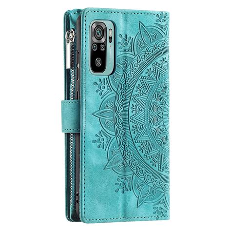 For Xiaomi Redmi Note 10 4g Multi Card Totem Zipper Leather Phone Case