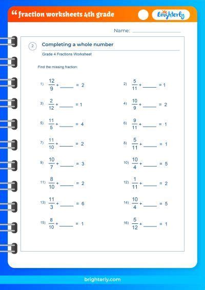 Free Printable Fraction Worksheets 4th Grade [pdfs] Brighterly