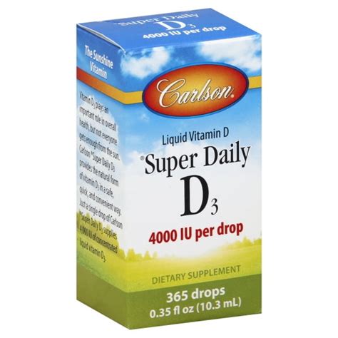 Carlson Labs - Super Daily D3 4000 IU - 0.35 oz. - Walmart.com