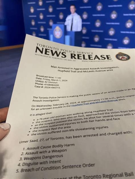 Umer Saad Of Toronto Is Charged In Relation To A Random Shooting Of A 76 Year Old Woman R