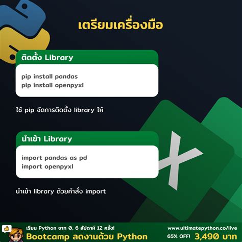 ทดลองใช Python ทำงาน Excel กบคำสงพนฐาน พรอมบทเรยนฟร