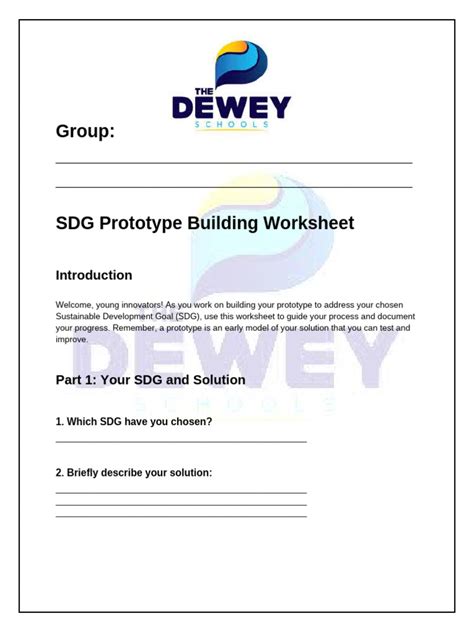 Protoype Building Worksheet Pdf Prototype Sustainable Development